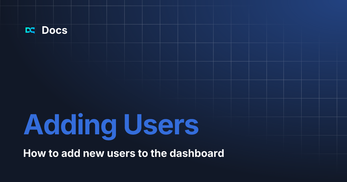 Adding Users | Docs